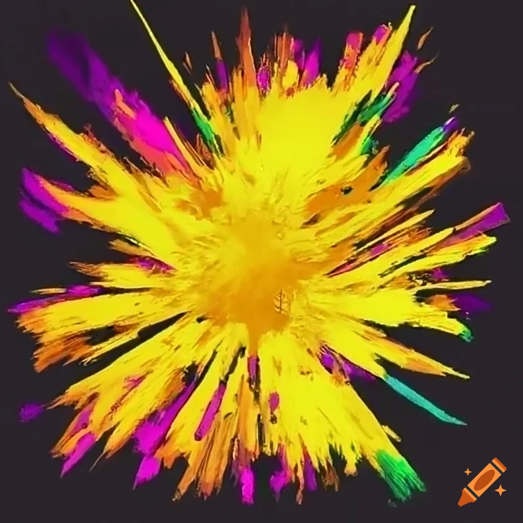 Only yellow explosion from middle on Craiyon