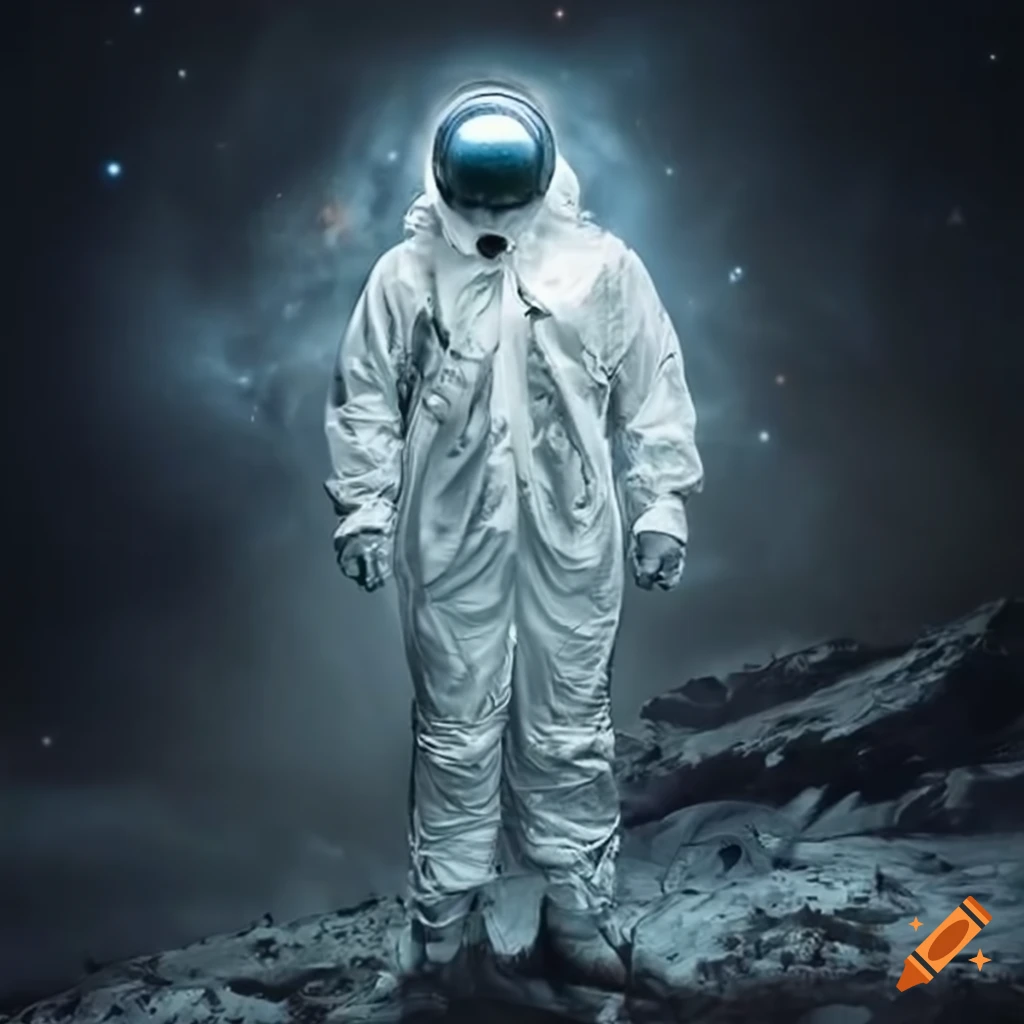 Man in white cosmic work outfit
