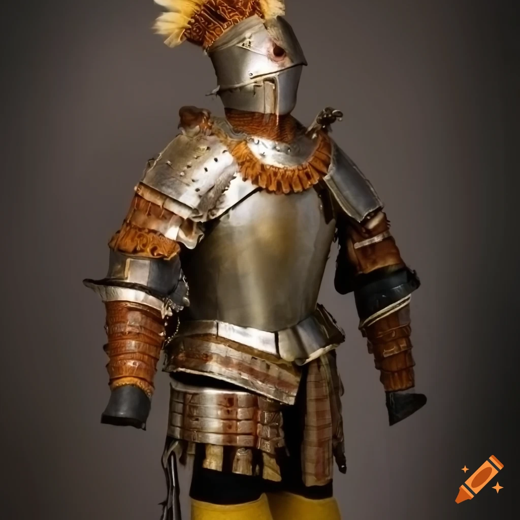 A suit of plate armor but as an aztec would have worn, with eagle ...