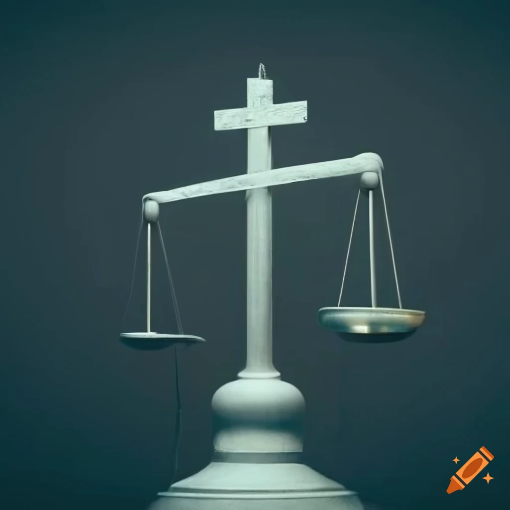 Una balanza equilibrada con símbolos de diferentes religiones en un ...