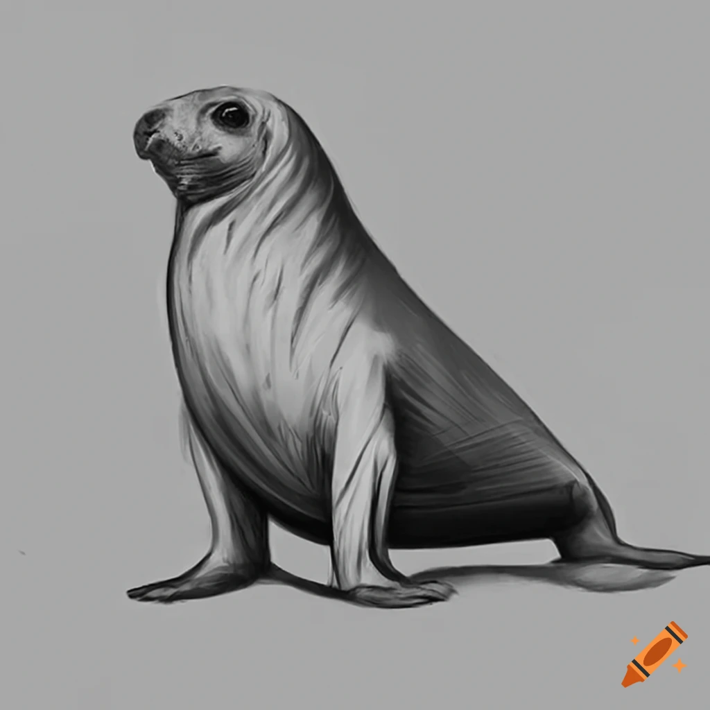 Create an image of a seal that is athletic, has visible muscles, and is ...