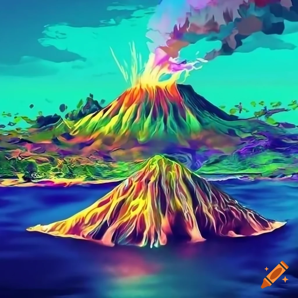 Volcano Lava From Center