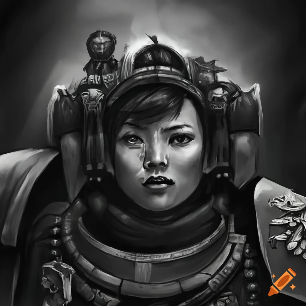 Asian Warhammer 40k, high detail, portrait on Craiyon