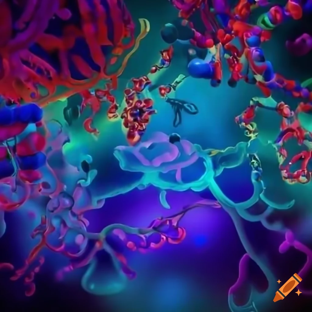 Visual representation of mrna and modified rna molecules on a plain ...