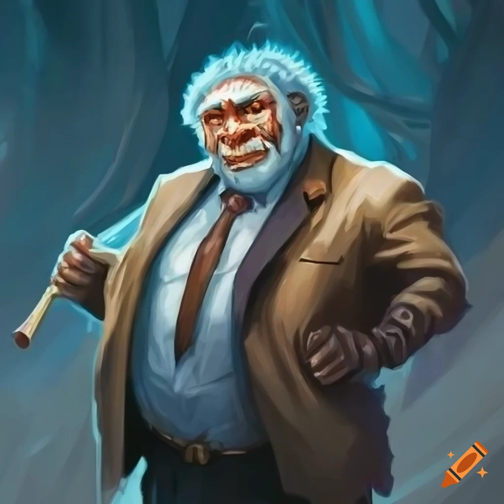Fat elderly neanderthal male wearing a bespoke business suit in his ...