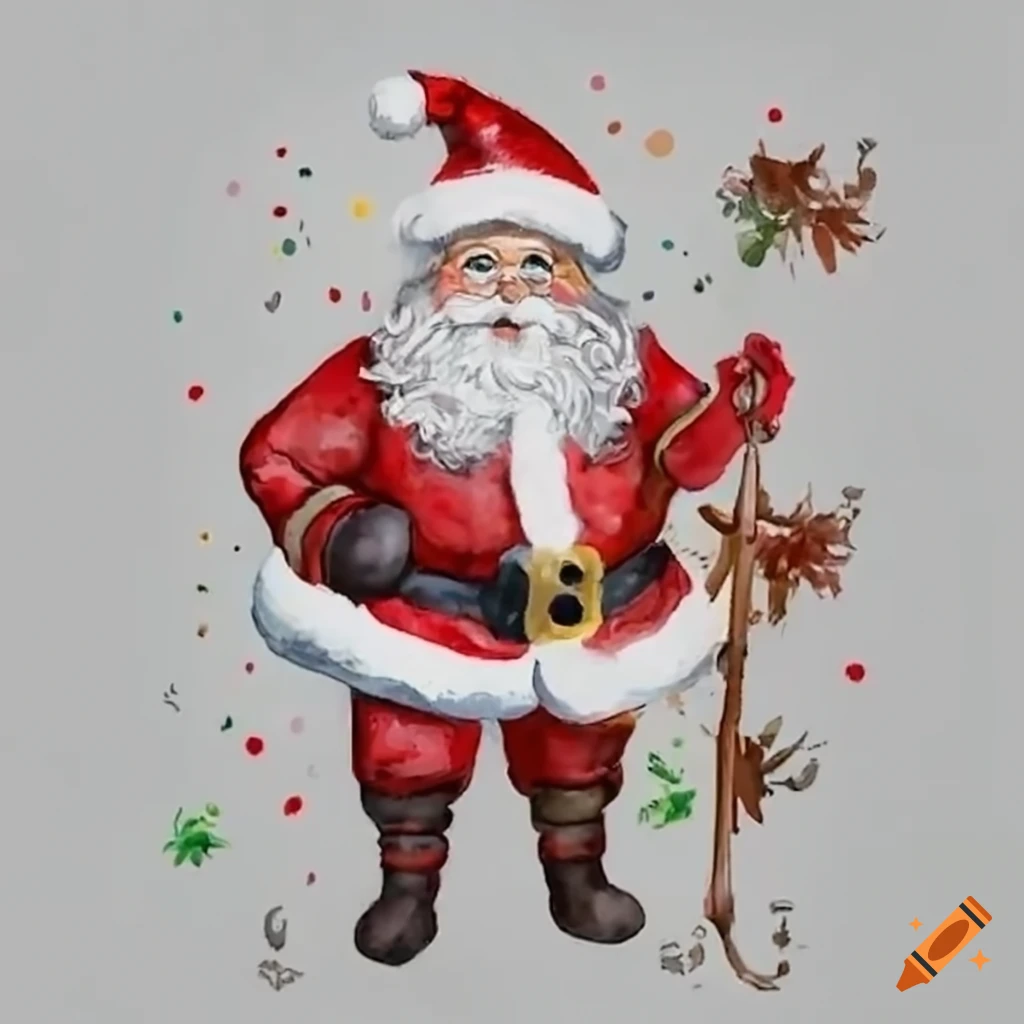 A full-length santa claus on Craiyon