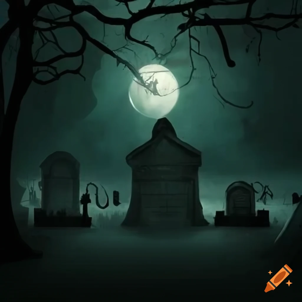 Scary Graveyard Background