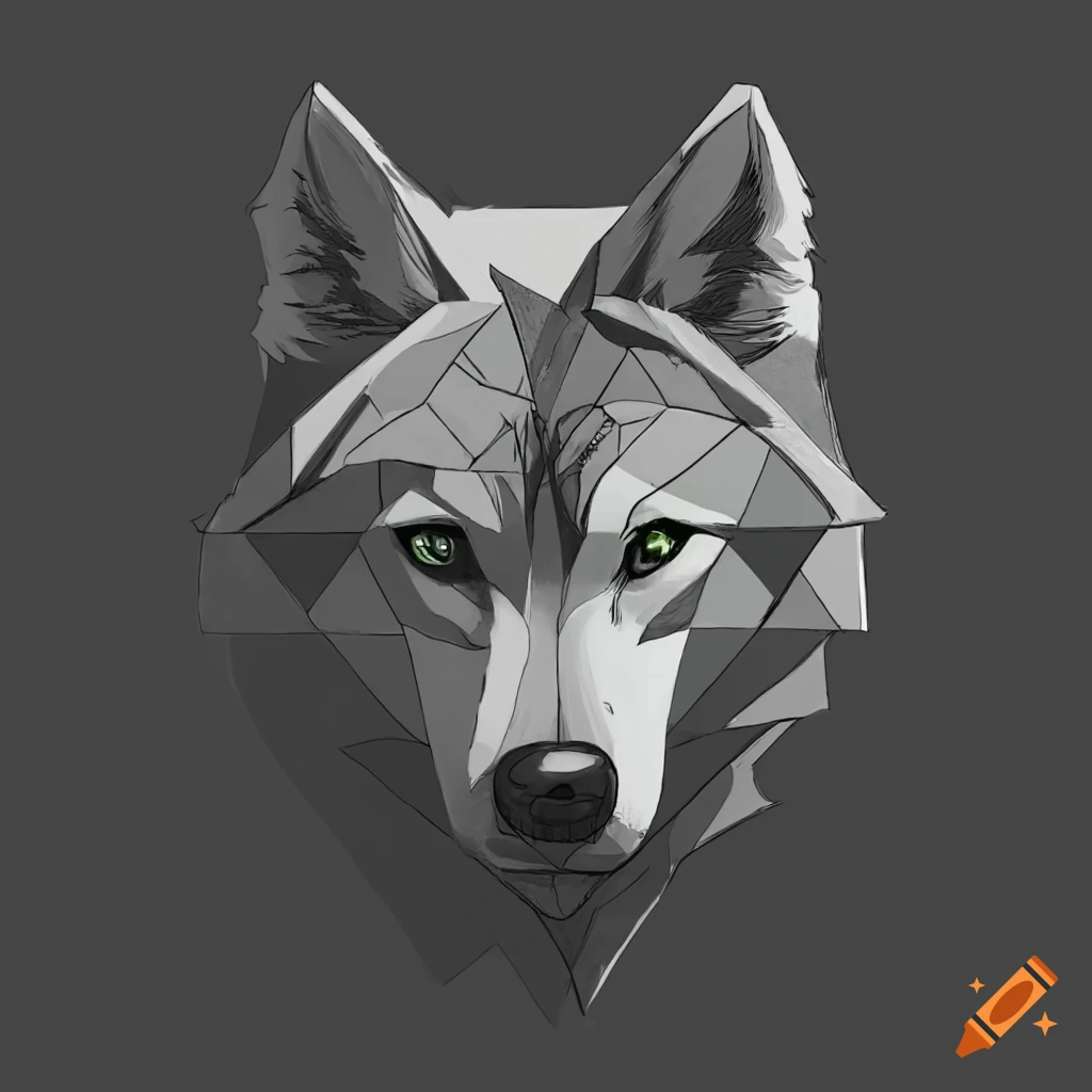 Geometric Wolf Drawing
