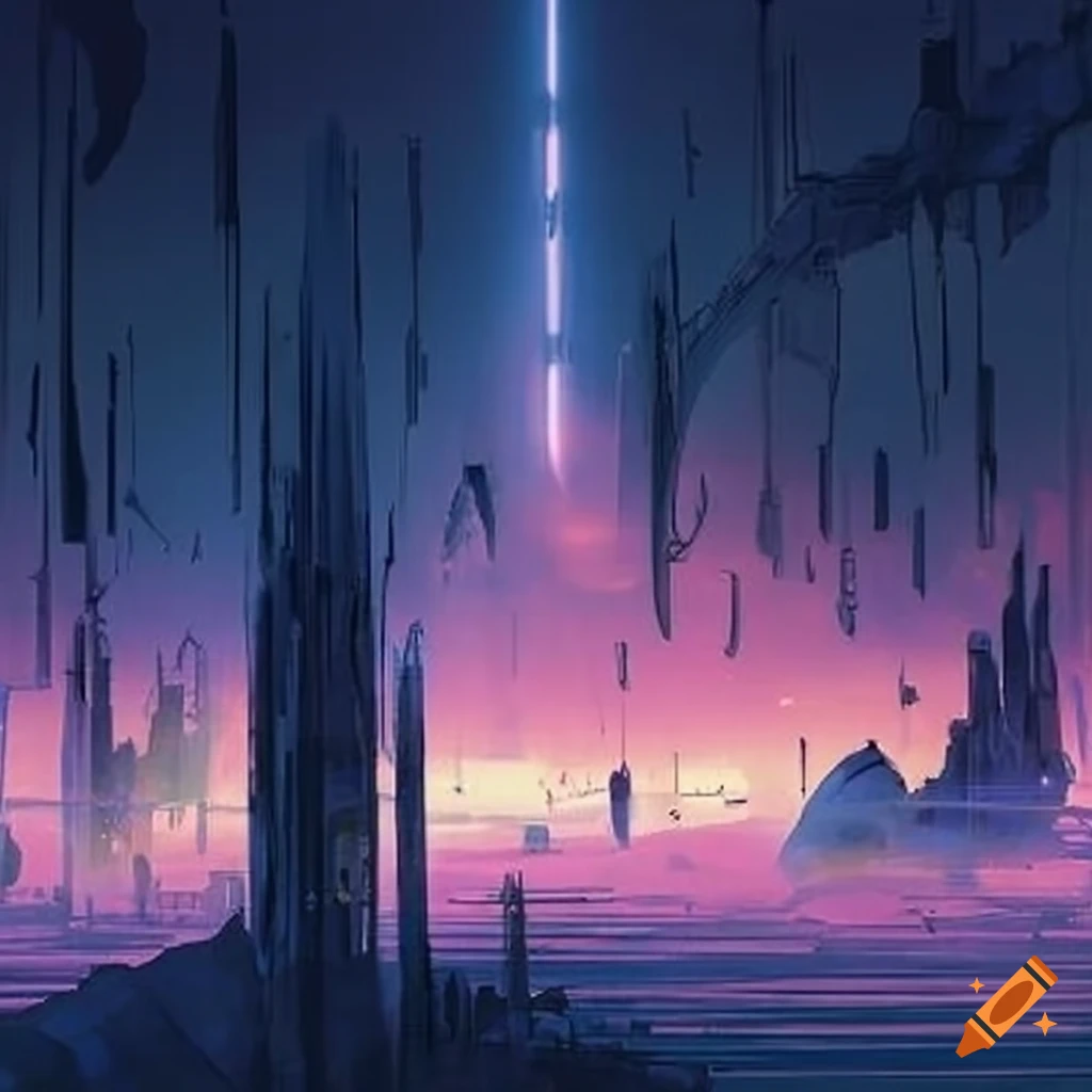 Futuristic landscapes teeming