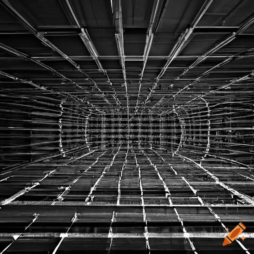 Grid-like formation suspended