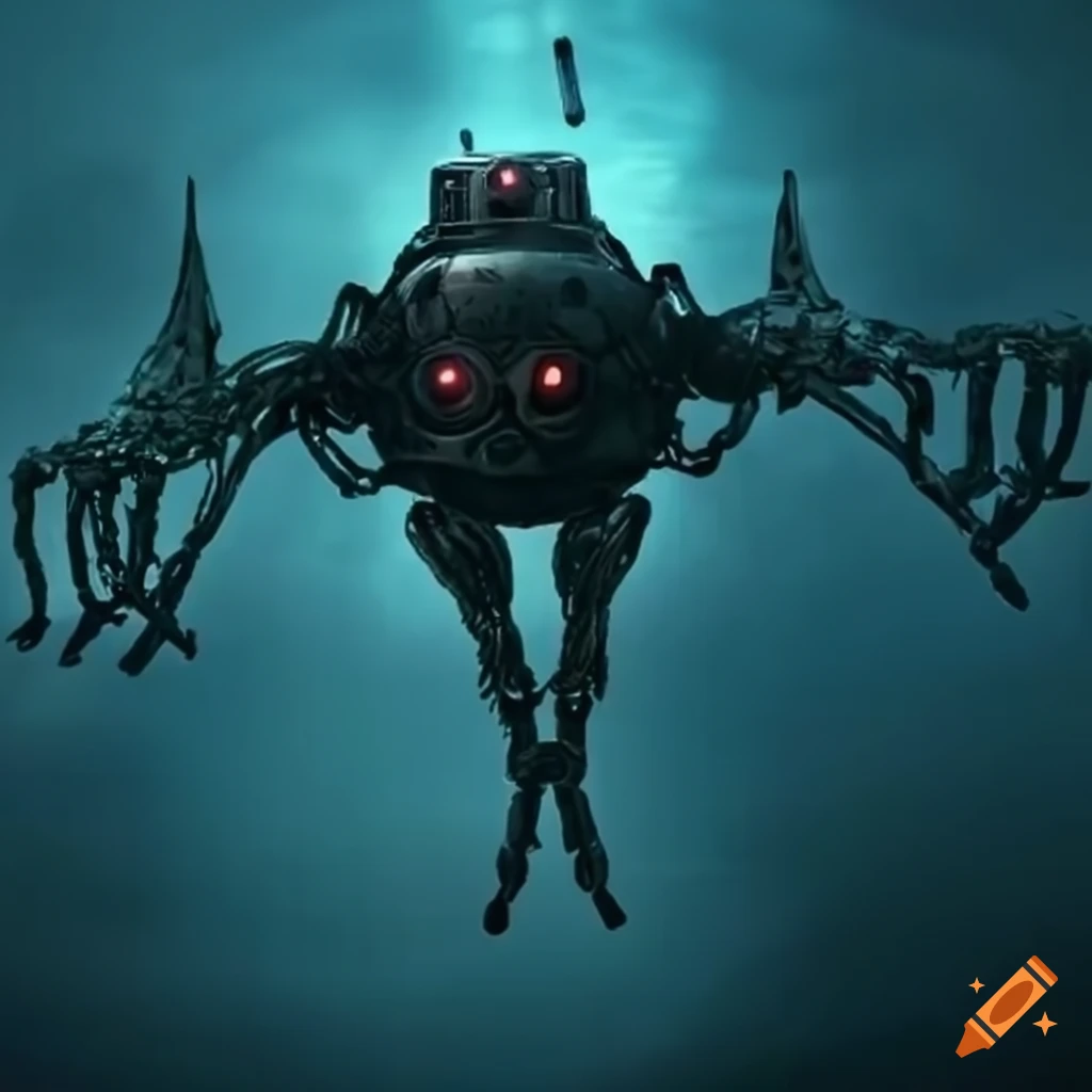 Floating death robot futuristic