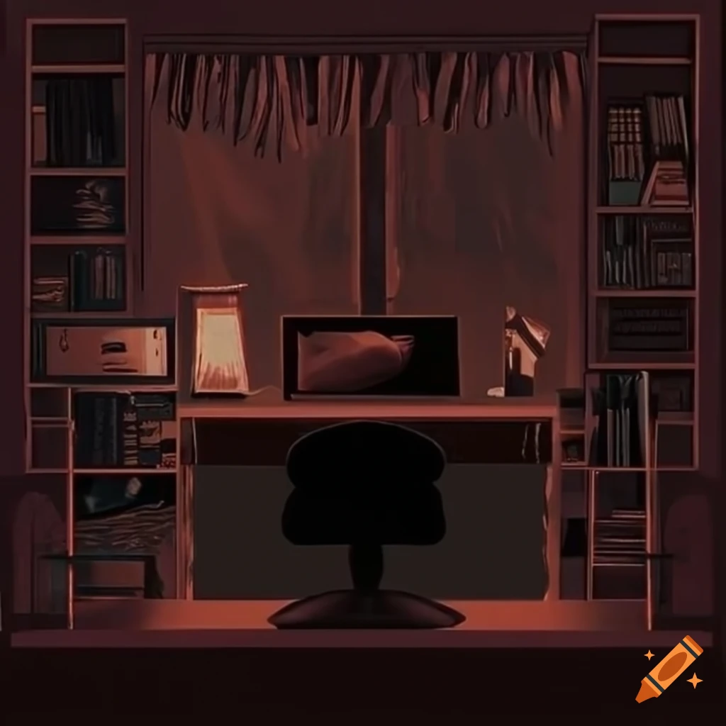 Dark academia study room on Craiyon