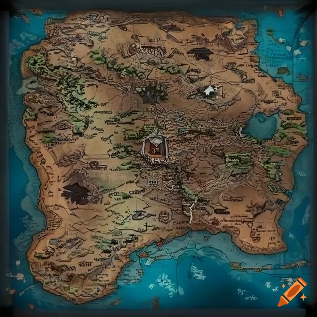 Adventure map design on Craiyon