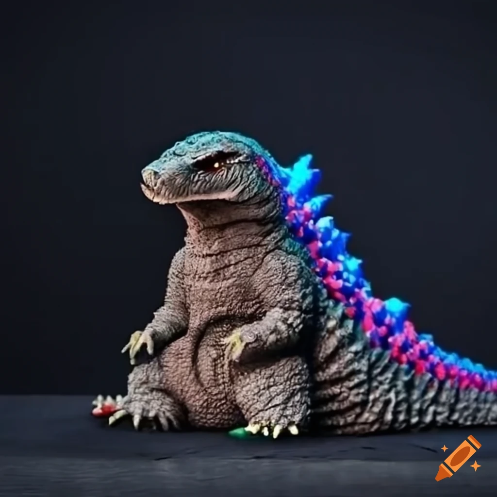 Baby godzilla psychedelic cute