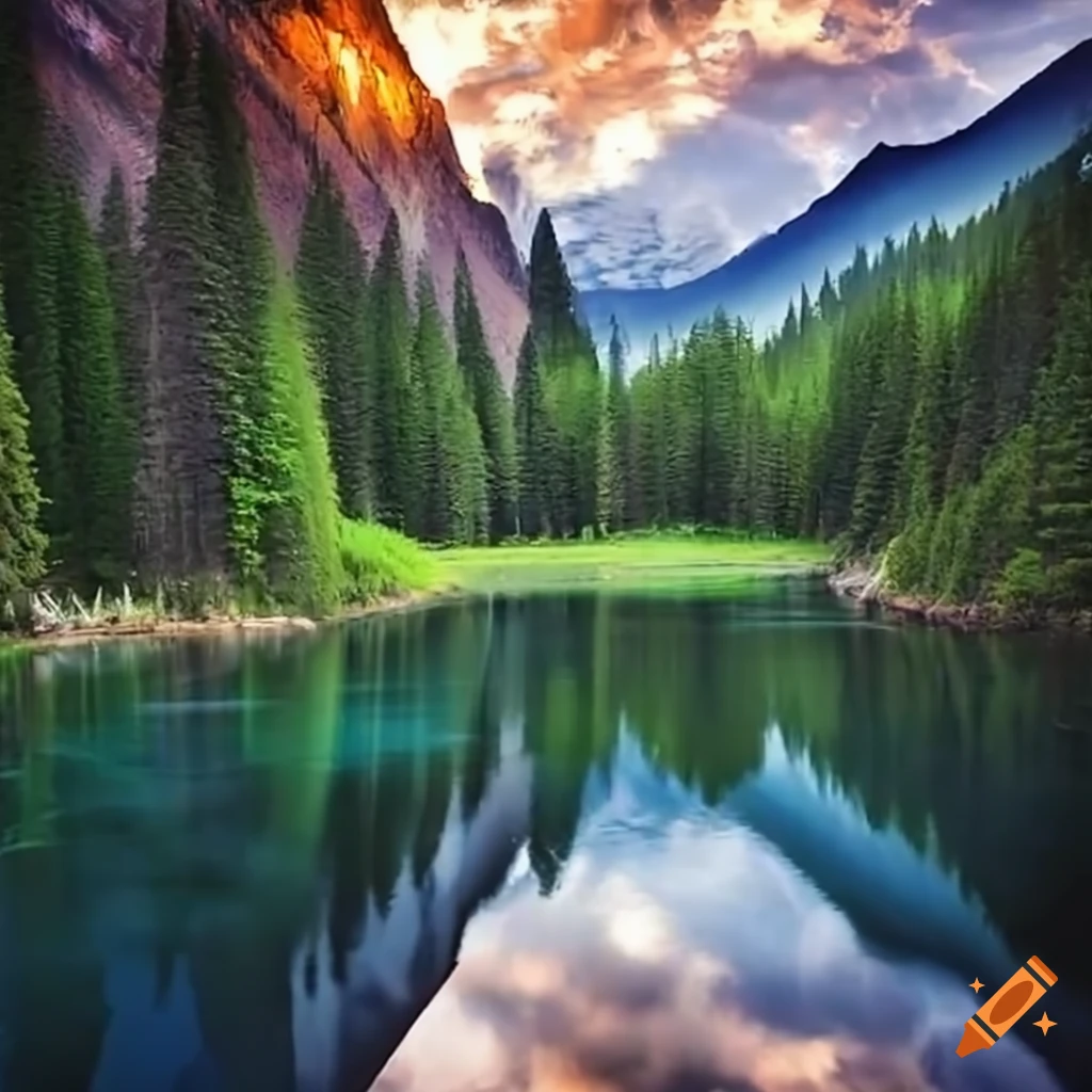 Explore captivating landscapes on Craiyon