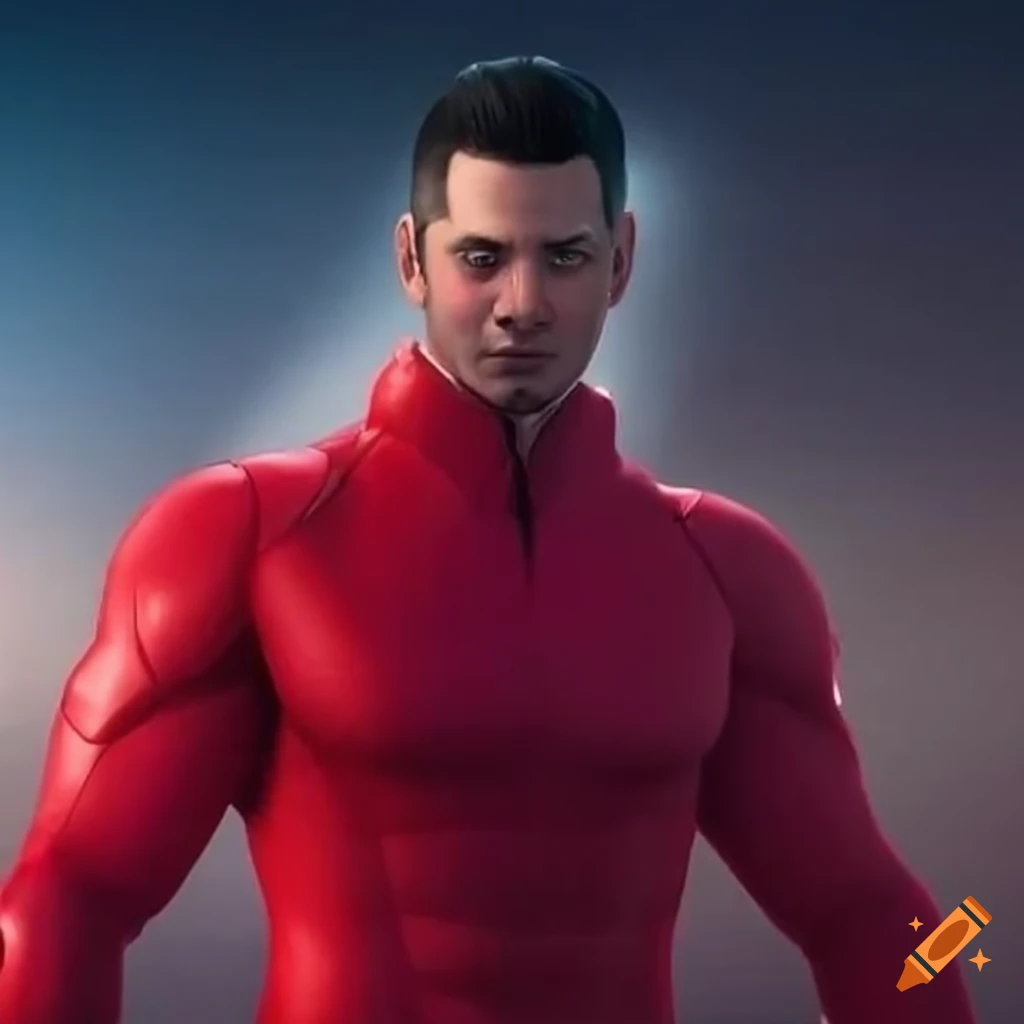 A superhero in a red suit based on the month of february; fast ...