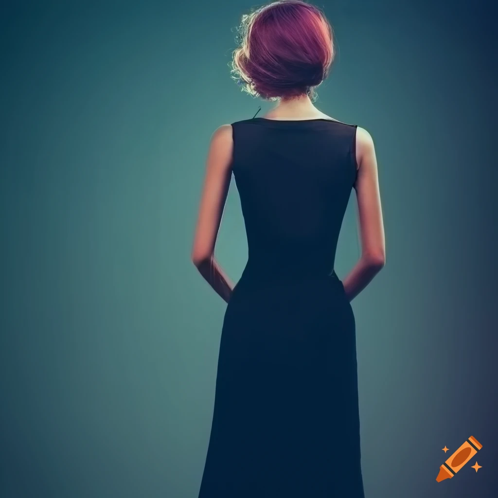 Vintage portrait of a woman back pose