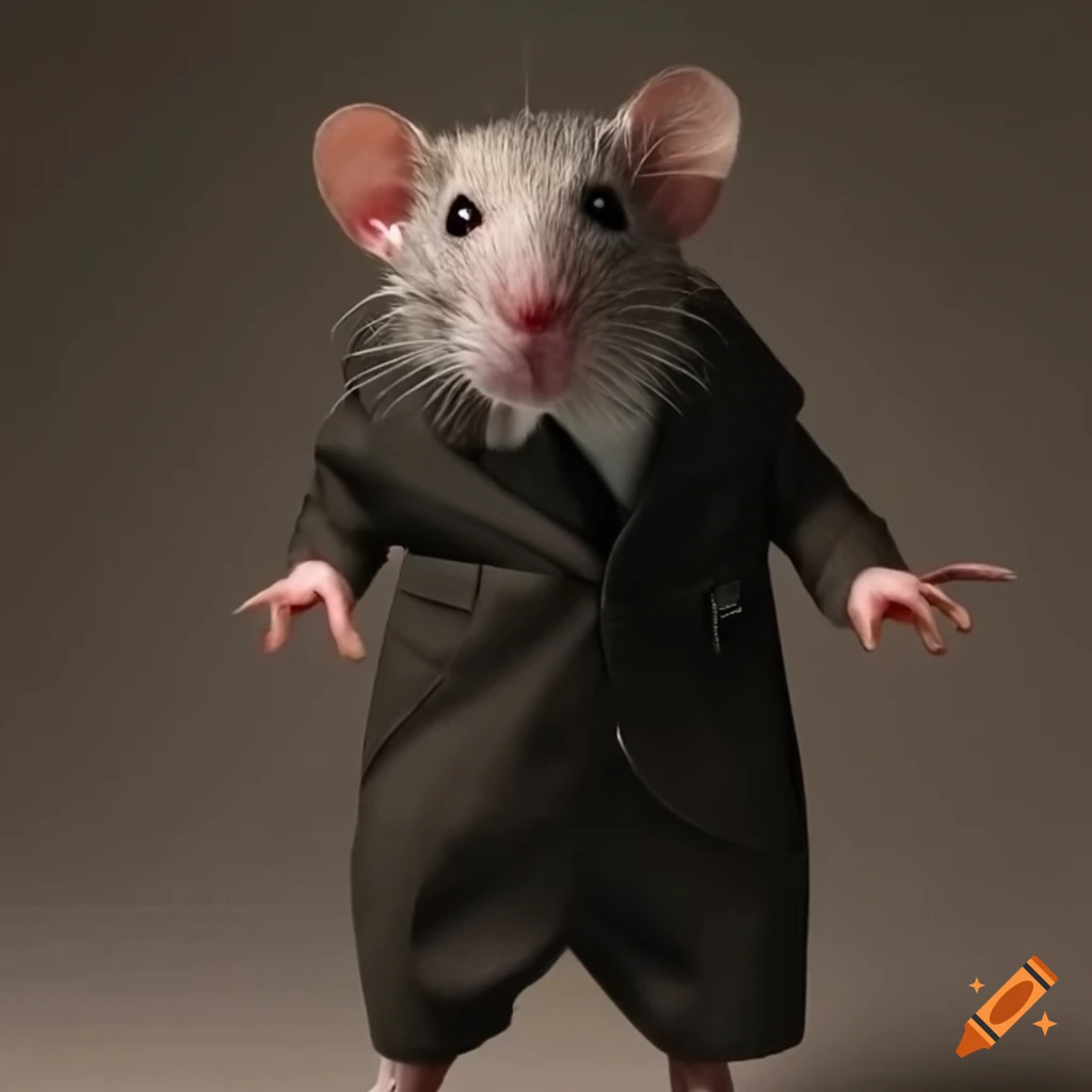 A rat wearing a suit on Craiyon