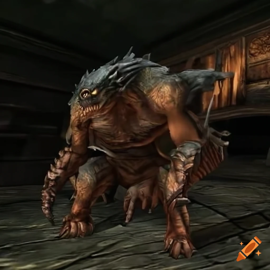 Very ferocious highly detailed tribal creature from unreal tournament 3