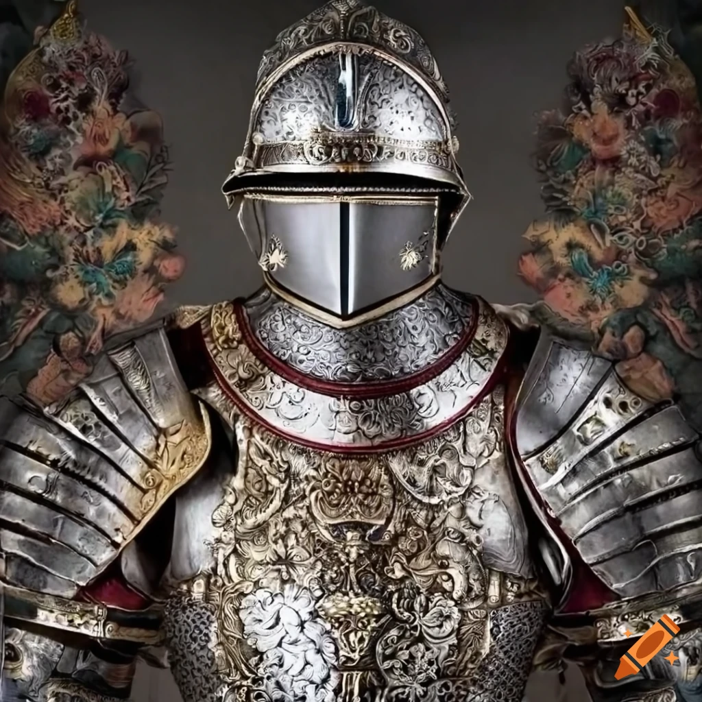 Intricate floral engravings lord armor
