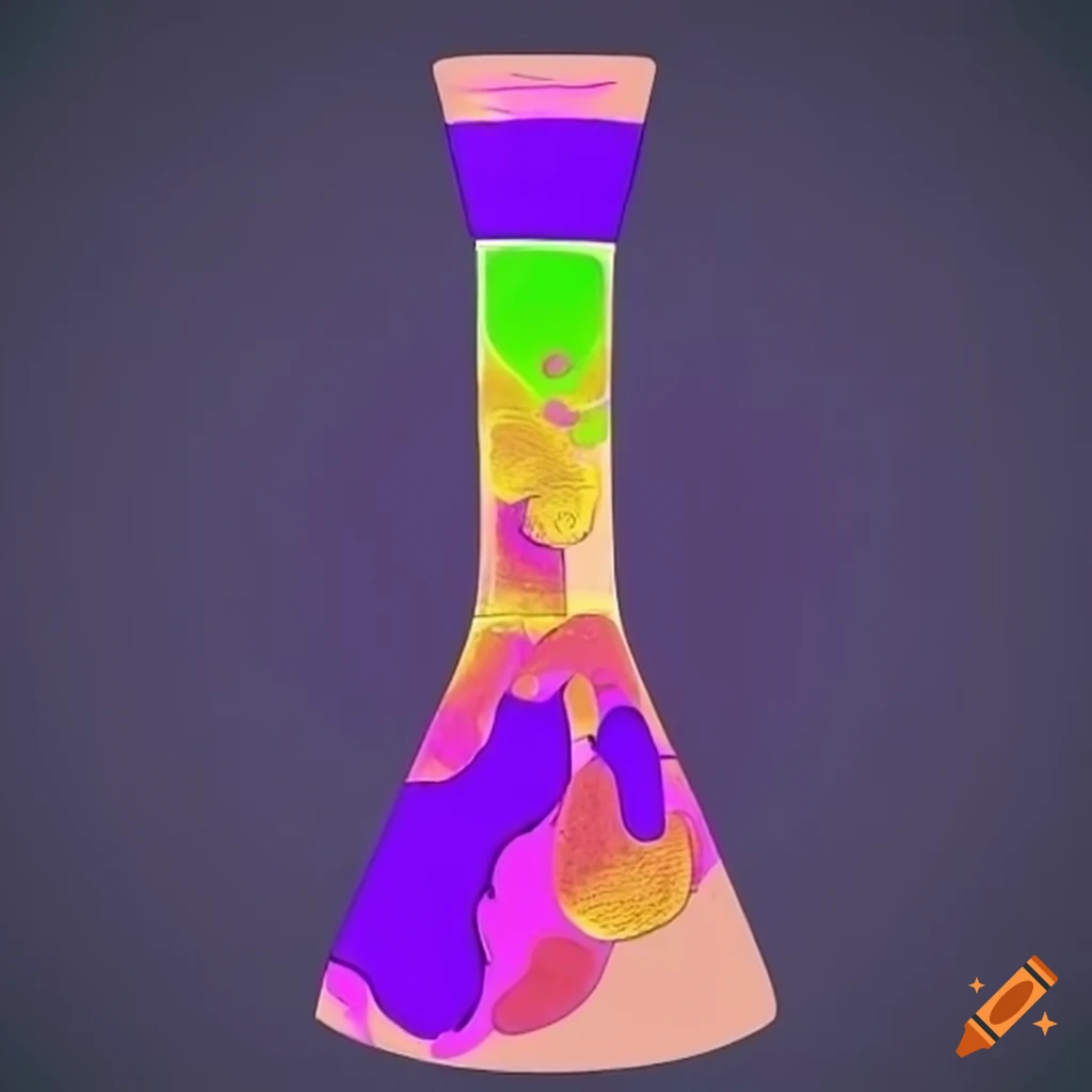 Retro-style artwork of a colorful lava lamp on Craiyon