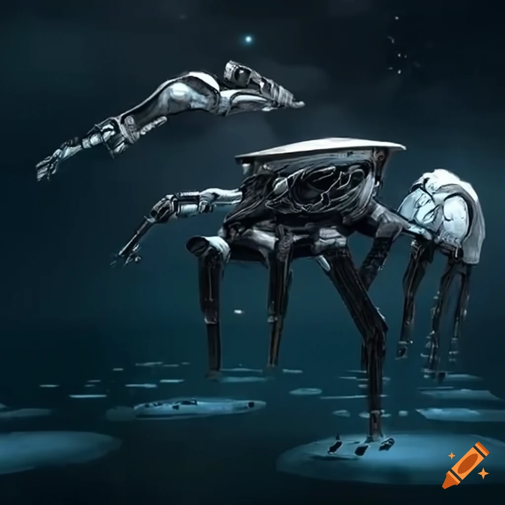 Floating death robot futuristic on Craiyon