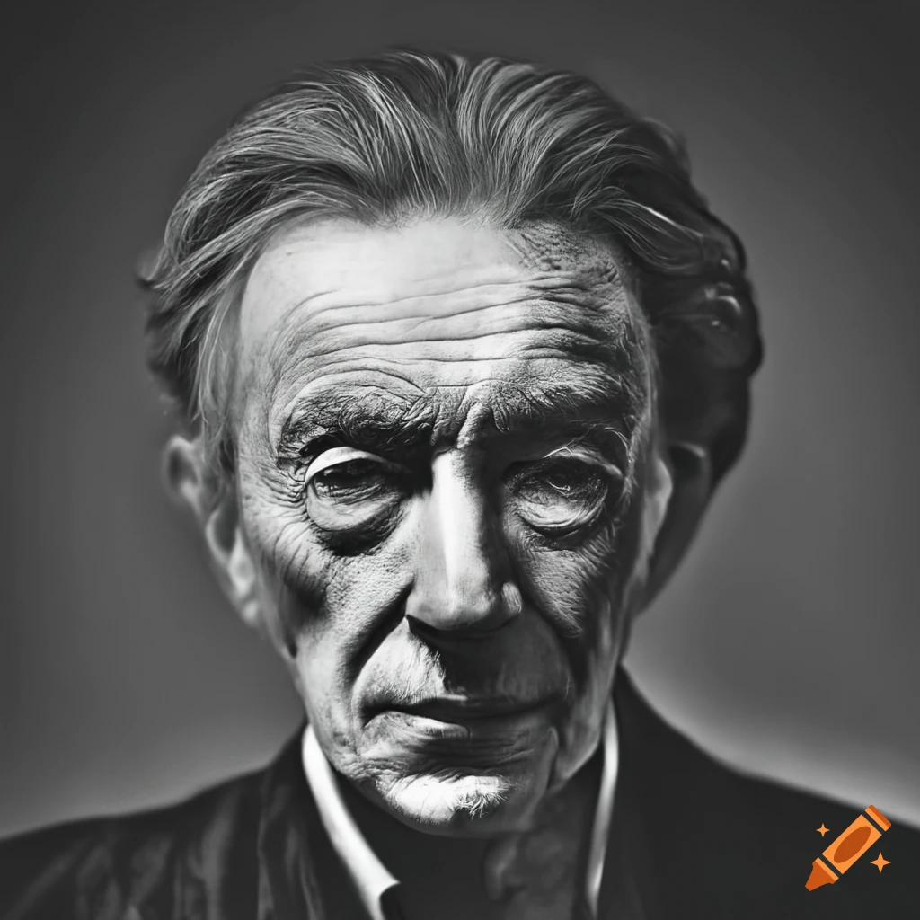 Portrait of the british philosopher alan watts in black and white