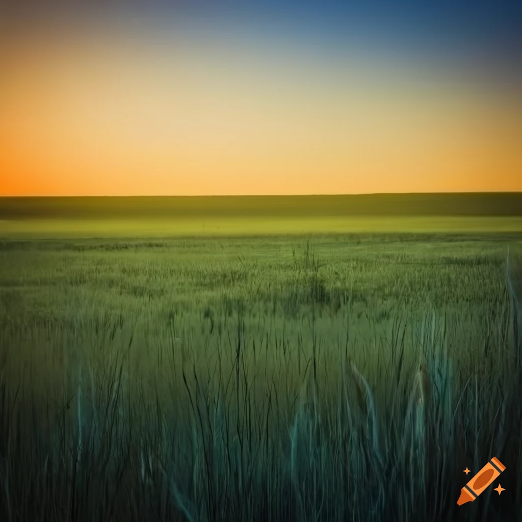 A chilled looking picture of a field in mid summer evening