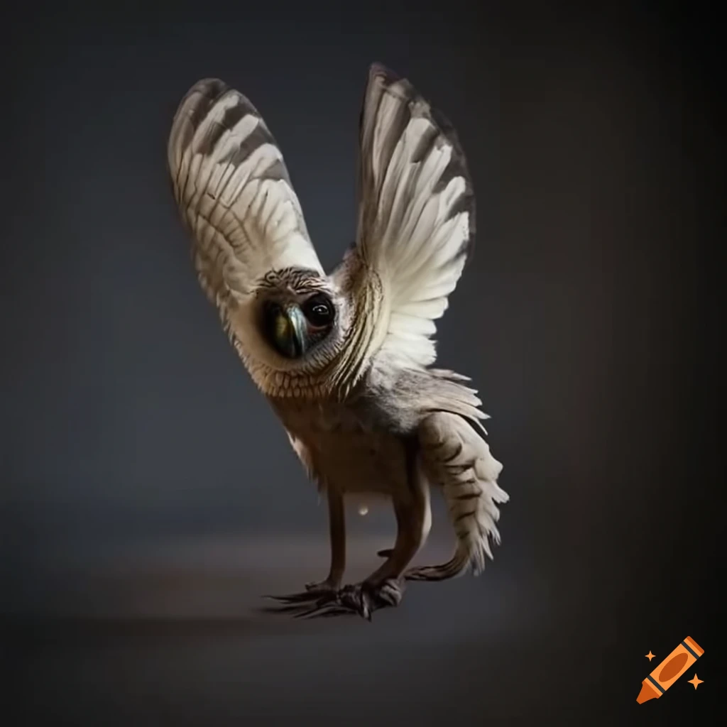 A whimsical hybrid harpy-like mythological creature with features of ...