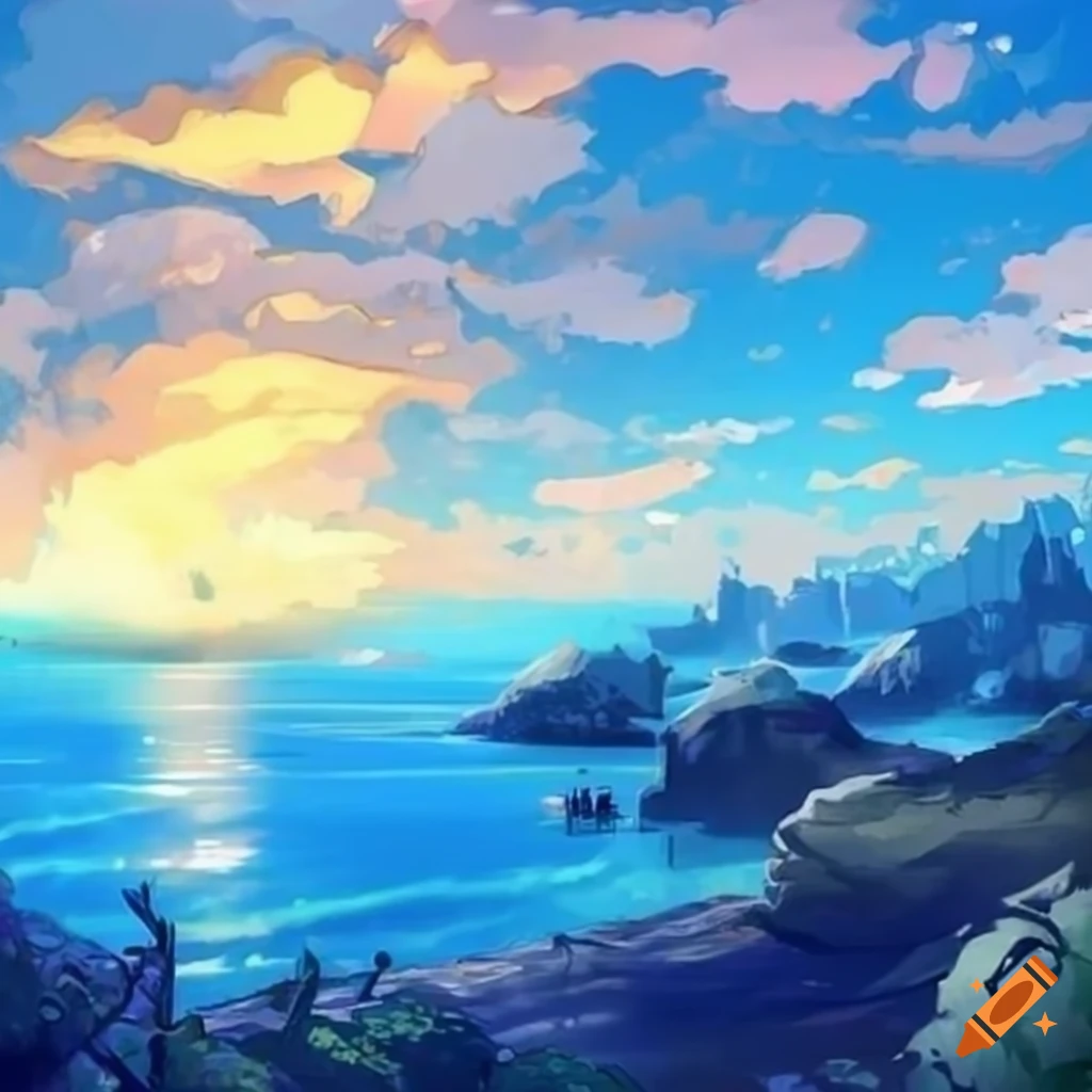 Beautiful anime style scenery on Craiyon