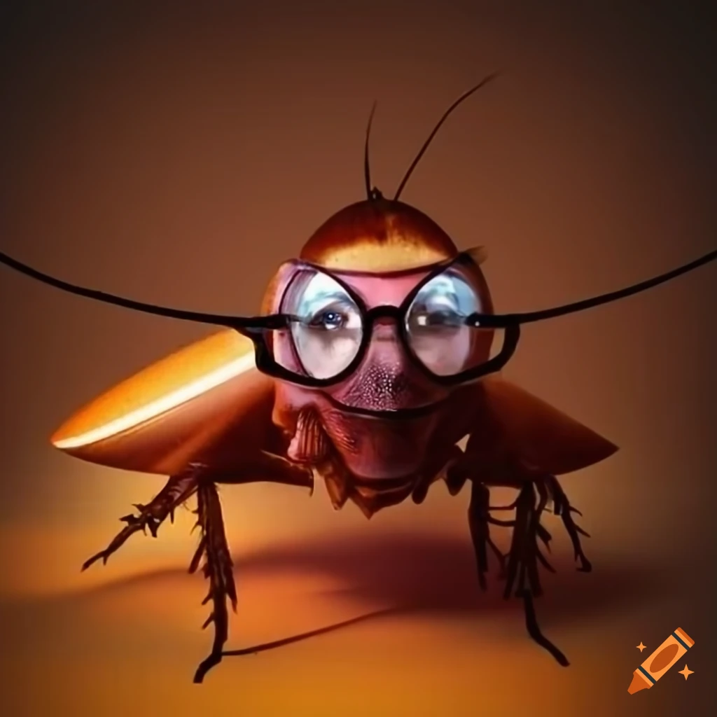 A cockroach wearing glasses on Craiyon