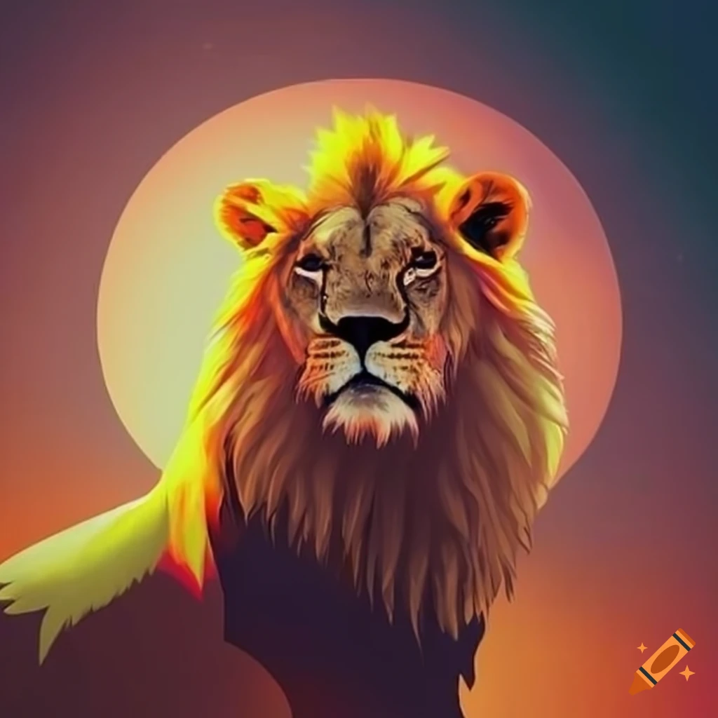A art of a lion looking at the sky on Craiyon