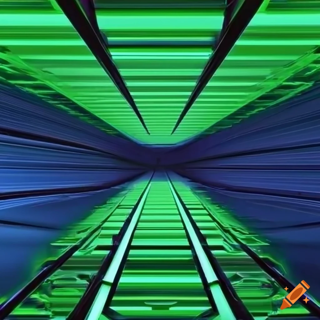 Abstract neon green futuristic architecture