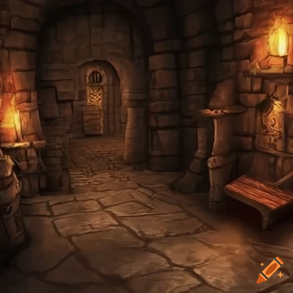 Medieval fantasy dungeon on Craiyon
