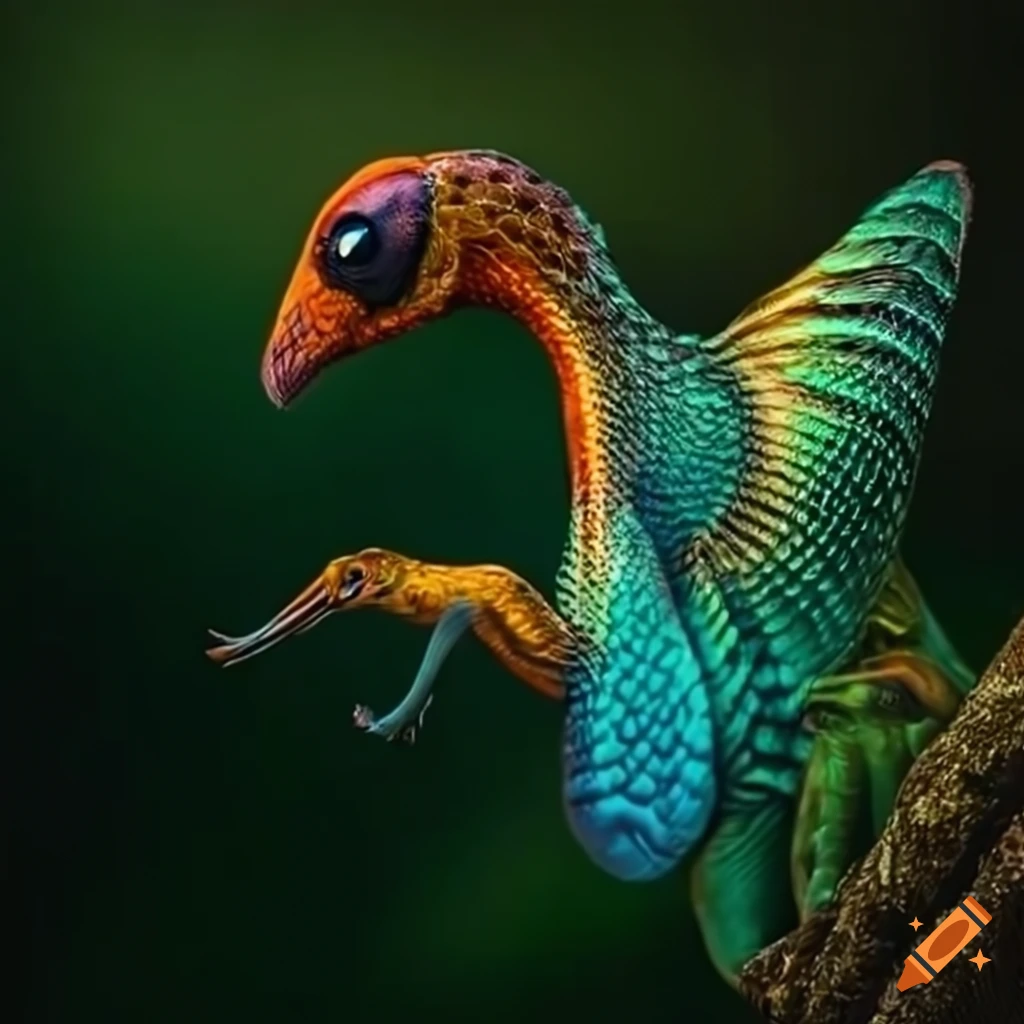 A whimsical hybrid rainforest creature inspired by both birds and ...