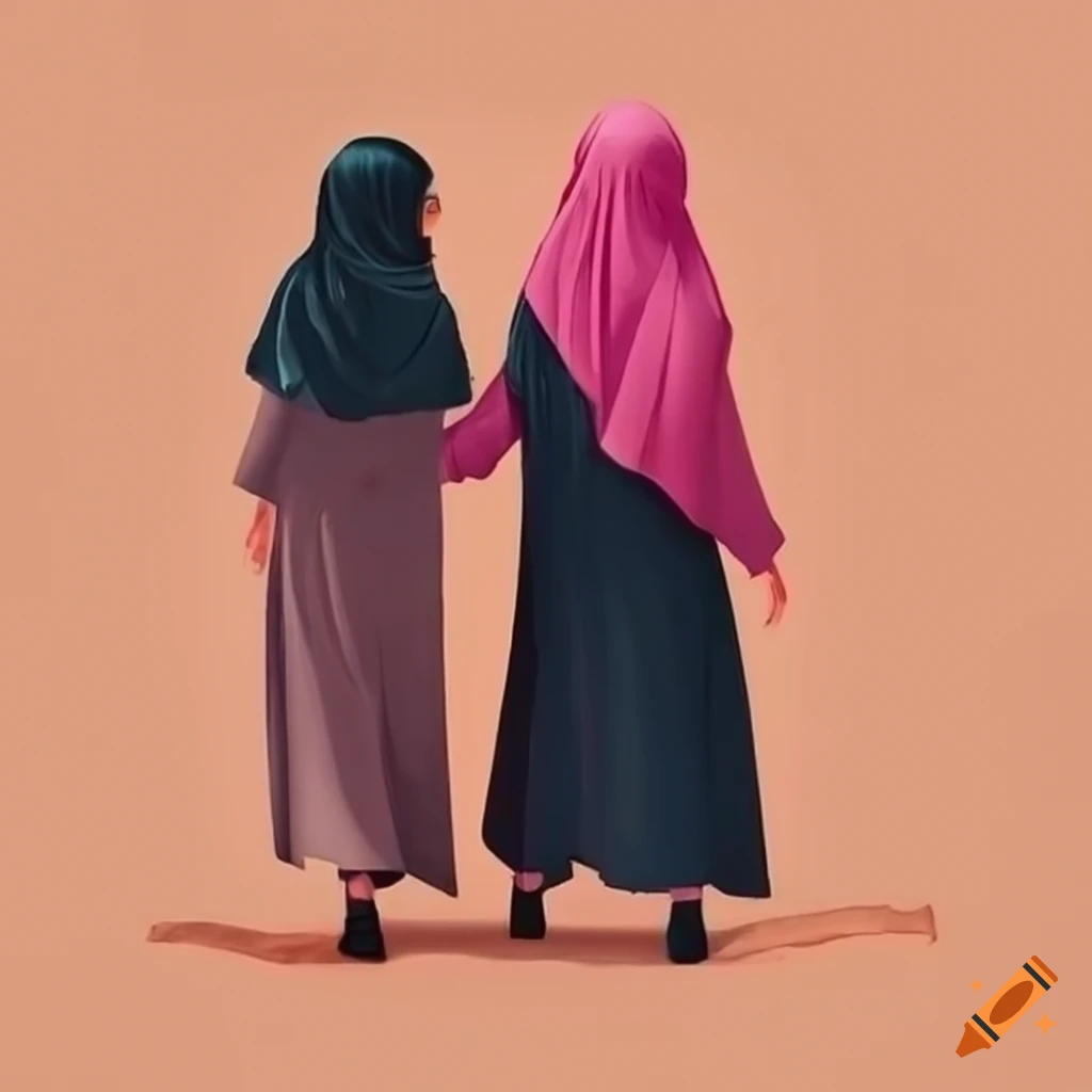 Two muslim girls on Craiyon