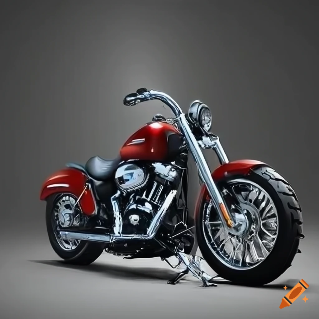 Red harley davidson black backround girl riding