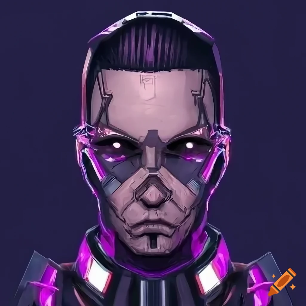 Cyberpunk upgraded lineal symmetrical face decoration skintone face ...