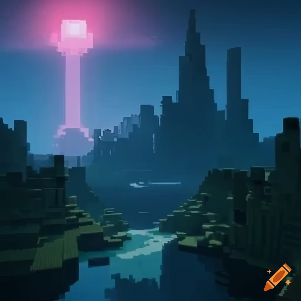 Peaceful minecraft universe on Craiyon