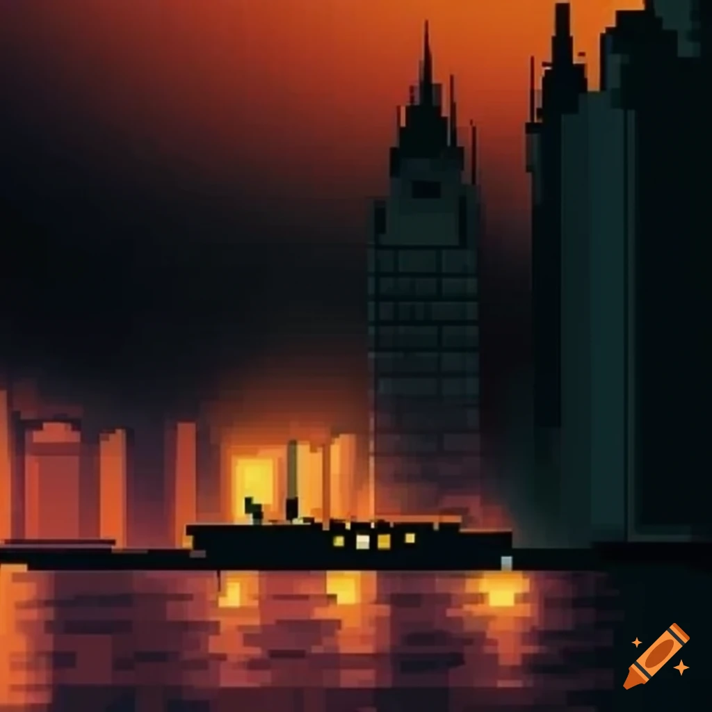 Tranquil pixel art in the style of the grand theft auto games on Craiyon