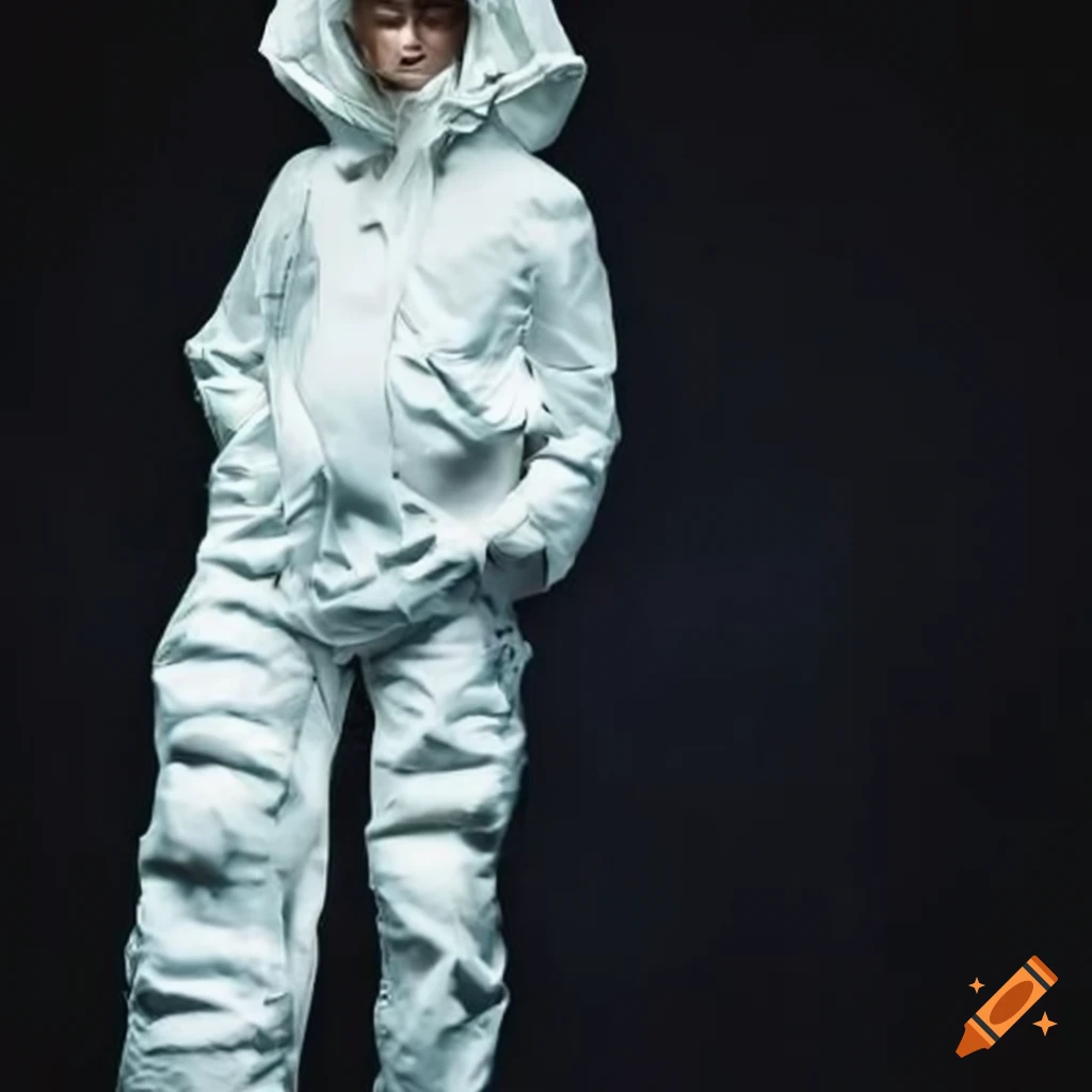 Man in white cosmic work outfit