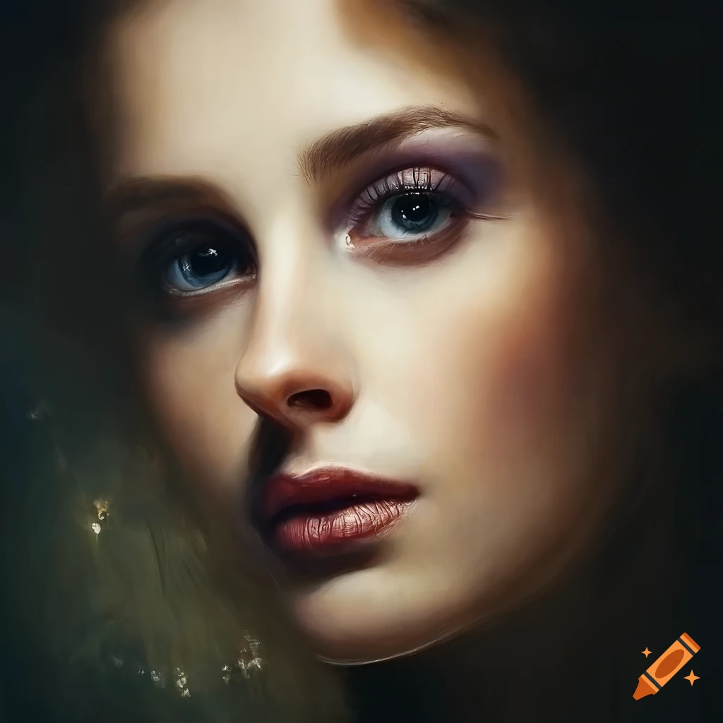 This portrait blends the ethereal and the technological, portrait of ...