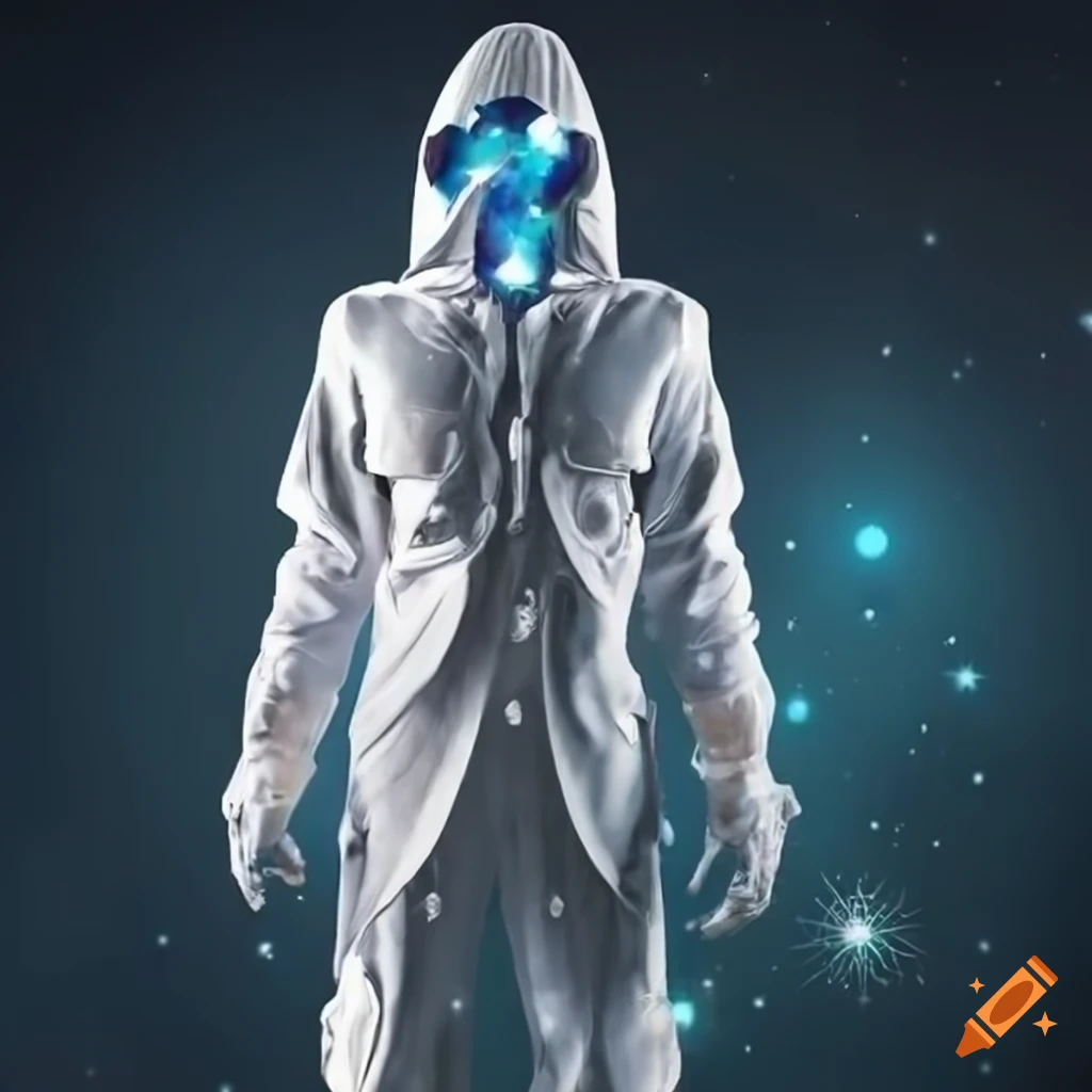 Man in white cosmic work outfit