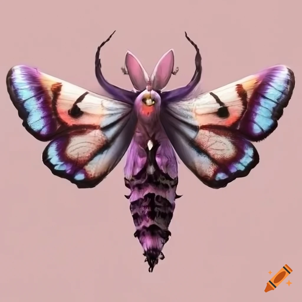 Cool manga moth female moving fullbody