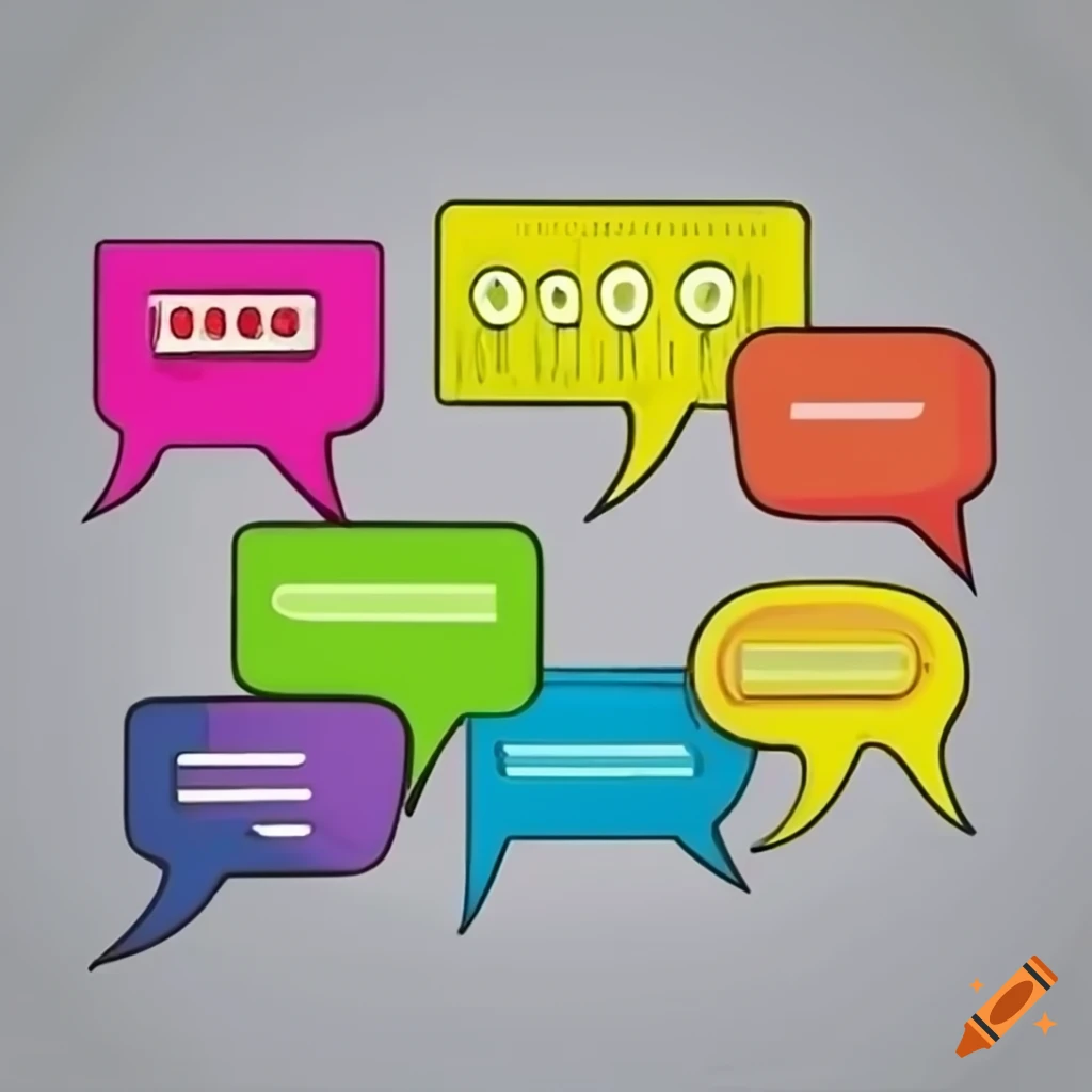 Colorful chat messages on Craiyon