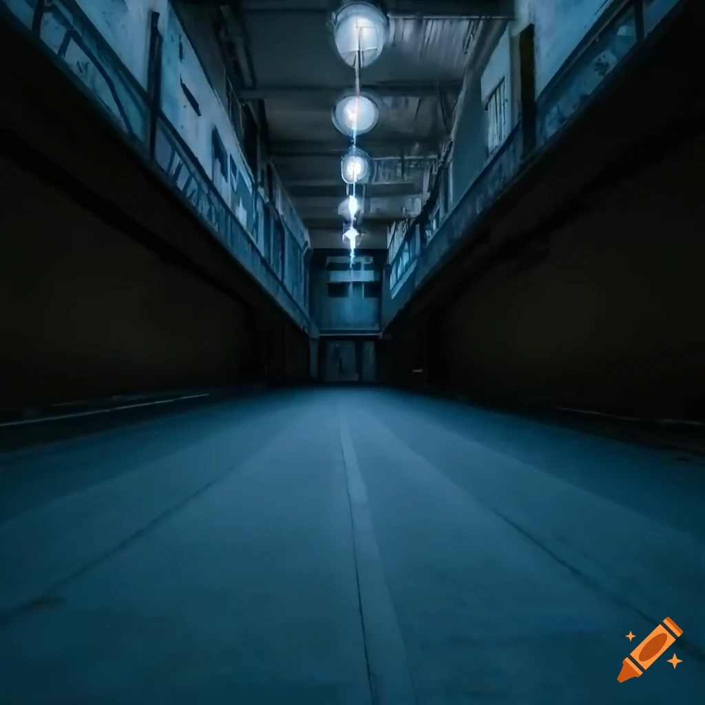 A photograph of a liminal space, wide perspective, abandoned, highly ...