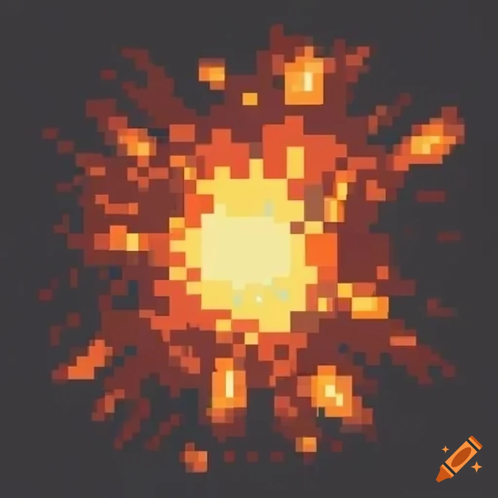 Dust explosion high detail with no background in pixel art style on Craiyon
