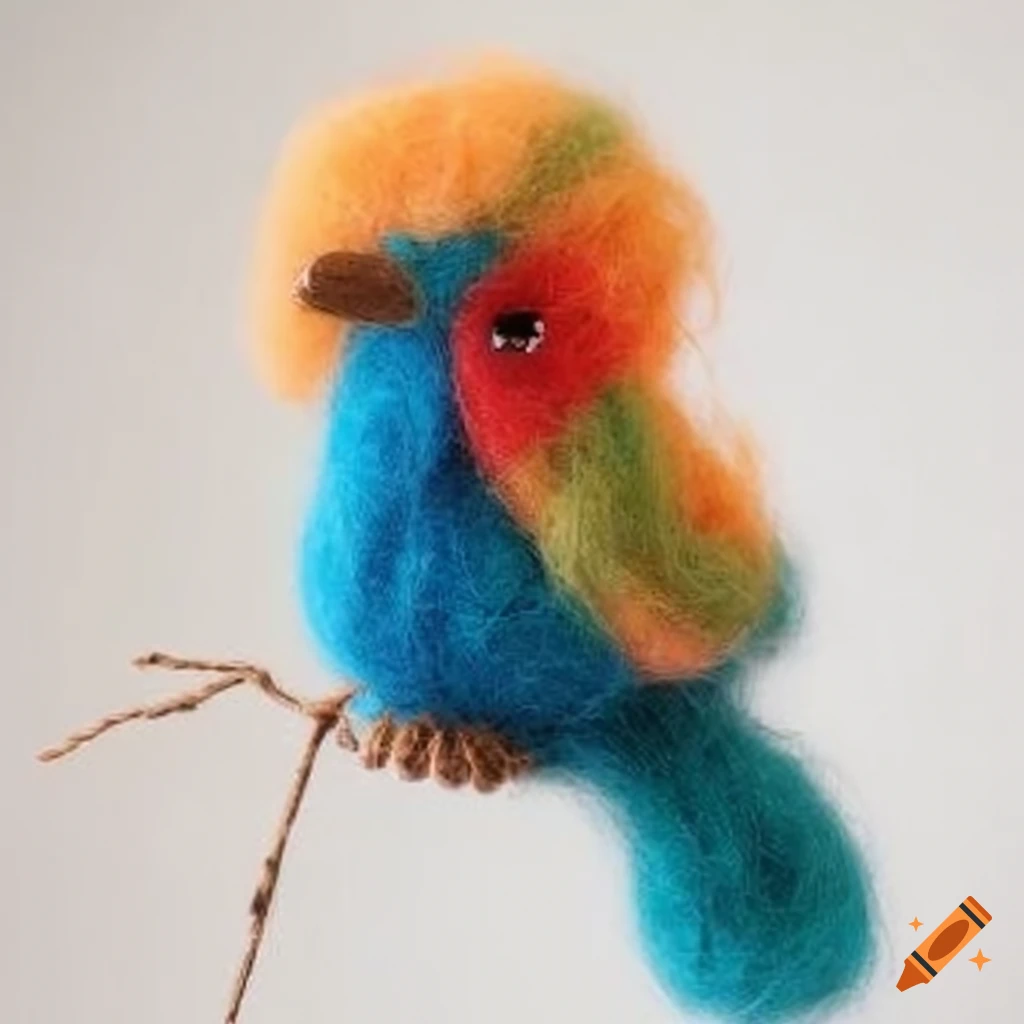 Bird watcher made of felted wool