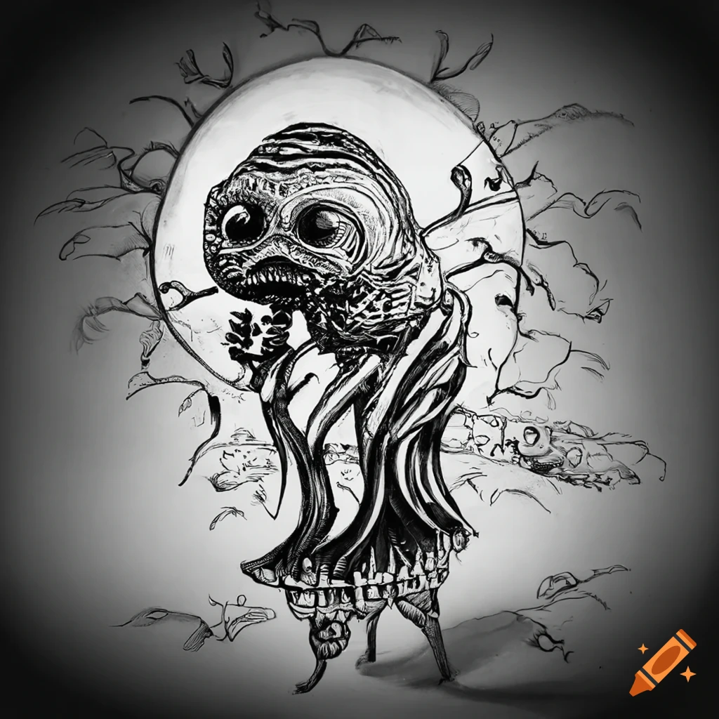 Joe Fenton drawing scene decor black and white microcosme many ...