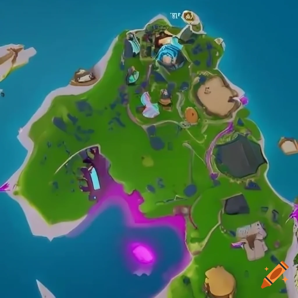 Vibrant fortnite island with diverse locations for exploration and battles